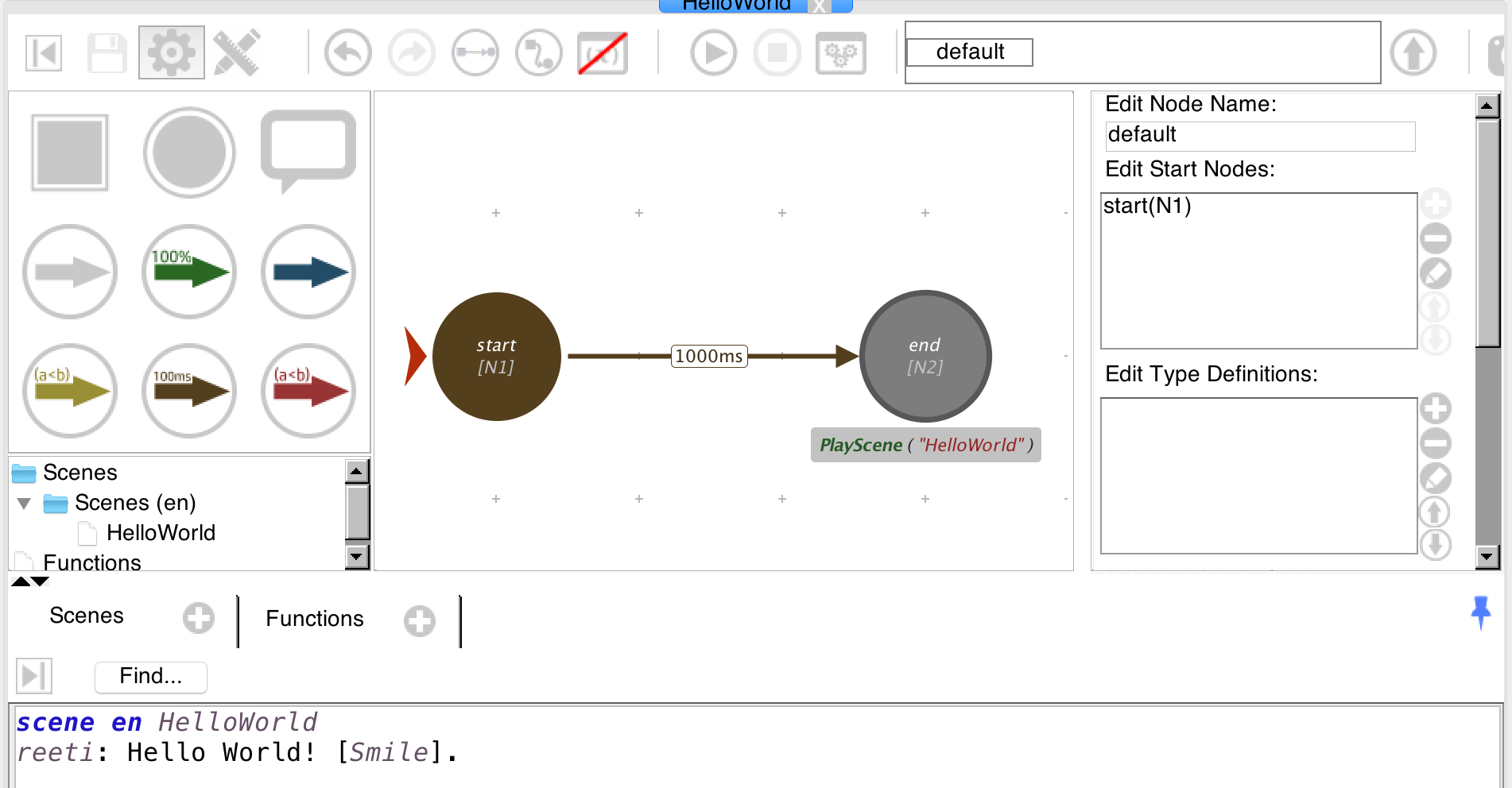 11 Click on the Play button on the top toolbar, you will see reeti says ...